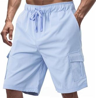 Generic Short cargo pour homme - En coton - Coupe ample - Pour la randonn&eacute;e - Poches - Pantalon de surv&ecirc;tement avec poches - Pantalon de travail - Pantalon de