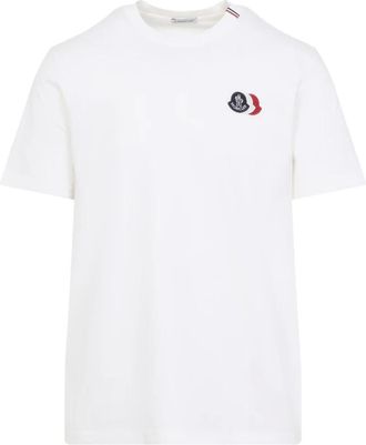 Moncler Homme, Tops, Blanc, Taille: L SS T-shirt