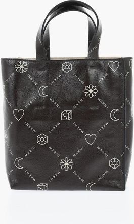 Marni All Over Logo Leather Mini Tote Bag Gr&ouml;&szlig;e Unica
