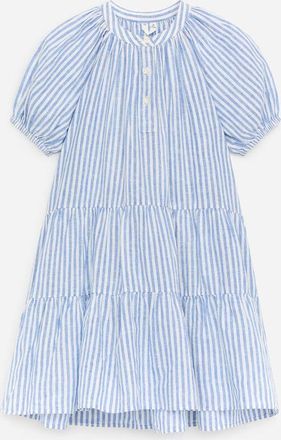 Arket Kleid Aus Baumwolle Und Leinen -Blau