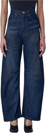 Maison Margiela Femme, Jeans, Bleu, Taille: W29 Pantalon en denim &agrave; jambes larges