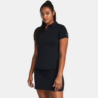Under Armour Playoff Kurzarm-Poloshirt für Damen Schwarz / Schwarz / Halo Grau XS