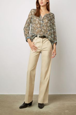 Gerard Darel Blouse imprim&eacute; v&eacute;g&eacute;tal - CHANTAL - Vert Kaki