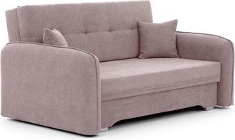 Best Mobilier Bestmobilier - Michelle - 3-sitzer einzelsofa schlaffunktion und bettkasten aus samt - rosa