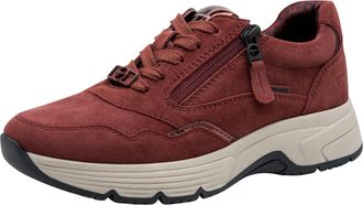 Tamaris Comfort Damen Sneaker flach mit Rei&szlig;verschluss Wasserabweisend, Rot (Bordeaux), 37 EU