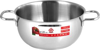 hOme Home Kasserolle mit 2 Griffen, Edelstahl, 20 cm