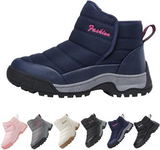 Generic Bottes de neige orthopédiques pour femme - Coupe large - Sangle à boucle antidérapante - Bottes dhiver thermiques doublées de fourrure - Pour le trava