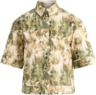 Max Mara Femme, Blouses et Chemises, Multicolore, Taille: 36 FR Chemise en coton avec motif abstrait