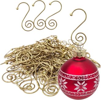 Com-Four 100x Kugelaufhänger für Weihnachtsbaumschmuck - Aufhänger für Christbaumkugeln - Perfekt für Weihnachtskugeln