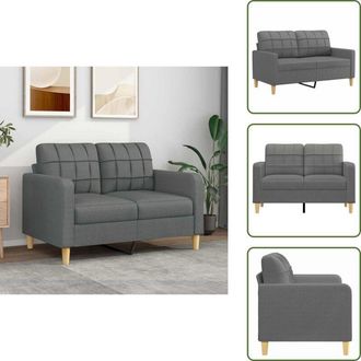 vidaXL The Living Store - 2-Sitzer-Sofa Dunkelgrau 120 cm Stoff - Couch - 2-Sitzer Sofa - Wohnzimmersofa - Grau Sofa - Modernes Sofa