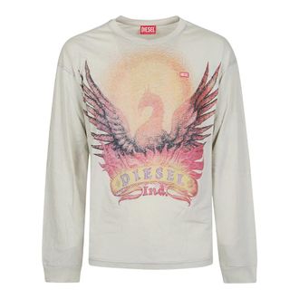 Diesel T-Boxt-Ls-Aa1 Langarm-T-Shirt - - Tops - Herren - Beige - XL