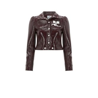 Courr&egrave;ges Blouson R&eacute;&eacute;dition vinyle en coton m&eacute;lang&eacute;