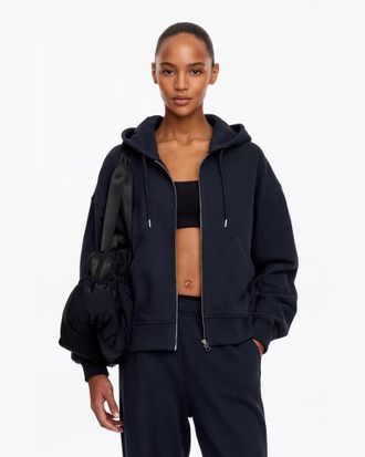 Arket French-Terry-Kapuzenjacke Mit Rei&szlig;verschluss -Blau
