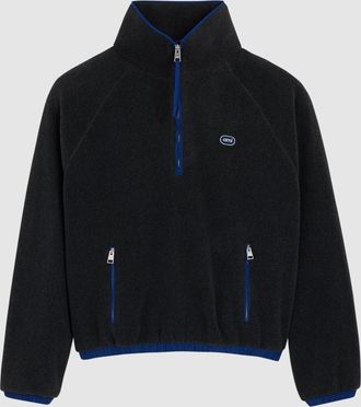 Ami Sweatshirt Ami Half Zipped Gris Carbone