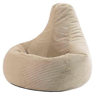 Icon Brand Dalton Sitzsack Cord, Beige, Gaming Sitzsack Erwachsene mit F&uuml;llung, Bean Bag, Cord Sessel, Lounge Sessel, Lounge Stuhl, Schlafzimmer, Wohnzimmer, Woh