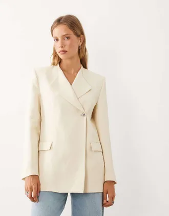 Mango blazer ajust&eacute; jaune beurre