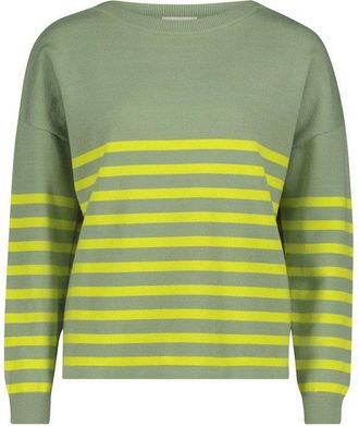 Cartoon Strickpullover Damen mit U-Boot-Ausschnitt (1-tlg)