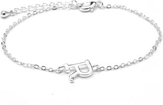 Luxenter Alphabet-Armband, Silber-Finish, Buchstabe R, Einheitsgr&ouml;&szlig;e, Metall, ohne Edelstein, Einheitsgr&ouml;&szlig;e, Metall, Ohne Edelstein