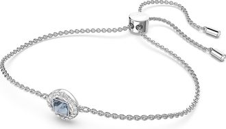 Swarovski Angelic Square Armband, Rhodiniertes Damenarmband mit Weißen Kristallen