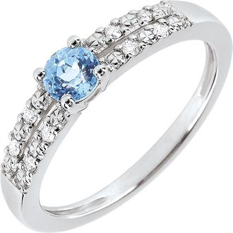 Edenly Verlobungsring Margot - 0.3 Karat Topaz und Diamanten - 18 Karat Weißgold