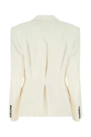 Alexandre Vauthier Womens Ivory Stretch Viscose Blend Blazer Offwhite Giacche E Gilet Jacket