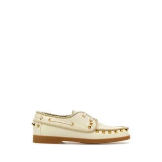 Valentino Garavani Schn&uuml;rschuhe aus Leder - - Shoes - Damen - Wei&szlig; - 39 EU