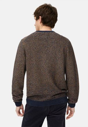 Camel Active Strickpullover Strickpullover mit Rundhalskragen Langarm Markenlabel