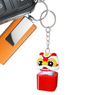Generico Porte-cl&eacute;s Fidget Toy - Mini pendentif 4,8 x 3 x 3,3 cm, clavier en ABS, jouet sensoriel de danse du lion avec interaction avec boutons lumineux pour 