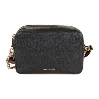 Michael Kors Schwarze geh&auml;mmerte Ledertasche mit goldenen Metallakzenten - - Bags - Damen - Schwarzk - ONE SIZE