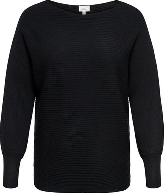 Only Carmakoma Damen Carnew Adaline L/S Pullover KNT Strickpullover, Black, 46-48 Größen