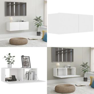 vidaXL TV-Schrank Weiß 80x30x30 cm Holzwerkstoff - TV Schrank - Wandregal - Fernsehtisch - Weißer TV Stand - Regal Mit Türen - Home & Living