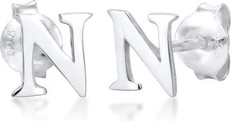 Elli Ohrringe Stecker Buchstabe N Initialen Minimal 925 Silber