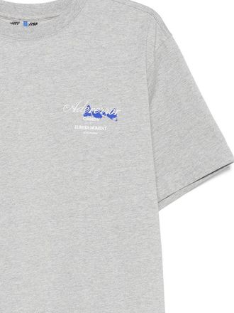 Ader Error Logo-Embroidered Jersey Cotton T-Shirt - Gray