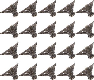 NUOBESTY GLEAVI 20 St&uuml;ck Vintage M&ouml;bel eckenschutz aus Zinklegierung mit Schrauben Stabile Holzbox Beine Antike M&ouml;belf&uuml;&szlig;e f&uuml;r Schmuckk&auml;stchen Schrank Aufbewahr