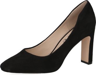 Caprice Damen Pumps aus Leder mit Blockabsatz, Schwarz (Black Suede), 36 EU