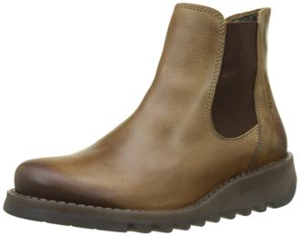 FLY London Damen Salv Chelsea Boots, Braun Camel, 35 EU