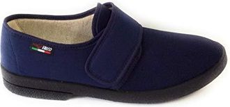 Gaviga Art 340 Chaussons pour homme, en coton élastique, avec bandes physiothérapies, extra larges - Bleu - bleu, 44 EU EU