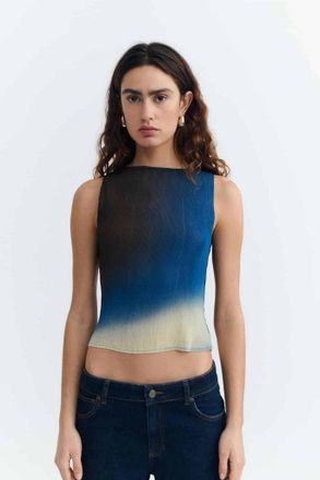 Thinking Mu Thinking MU Damen vegan Oberteil Dora Blau/ Schwarz/ Creme