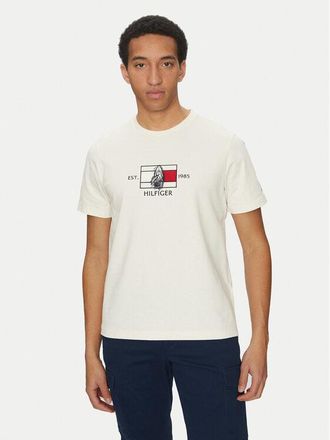 Tommy Hilfiger T-Shirt Sailing MW0MW38628 Écru Regular Fit