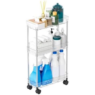 Generic Sghtil Cartro utilitaire de salle de bain, petit chariot roulant - Organisateur de roues de salle de blanchisserie | Organisation de salle de blanchis