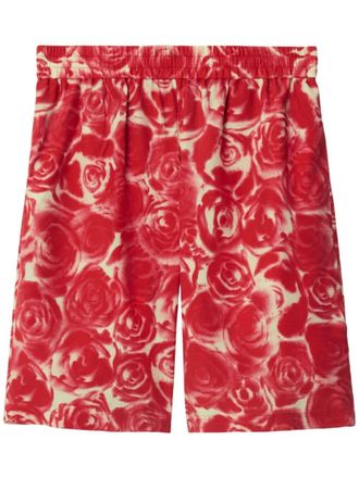 Burberry Bermudas mit Rosen-Print - Rot