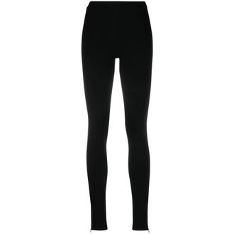 Toteme Schwarze Leggings mit Elastischem Bund und Rei&szlig;verschluss - - Trousers - Damen - Schwarzk - S