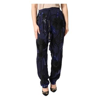 Christian Pellizzari Femme, Pantalons, Bleu, Taille: 36 FR Pantalon de surv&ecirc;tement fusel&eacute; &agrave; sequins