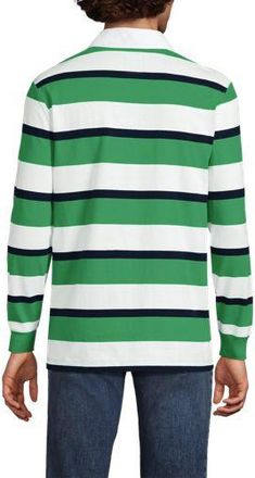 Lands End Rugbyshirt, Classic Fit, Herren, Gr&ouml;&szlig;e:52-54 regular, Gr&uuml;n, Baumwolle, by Lands End