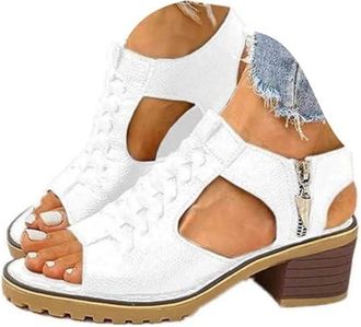 Generic Sandales orthop&eacute;diques &agrave; talons hauts, &agrave; bout ouvert, style boh&egrave;me, chaussures dext&eacute;rieur pour femme avec soutien de la vo&ucirc;te plantaire, chaussures d&eacute;
