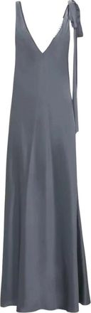 J.W.Anderson Seidenes Maxikleid mit V-Ausschnitt - - Dresses - Damen - Grau - XS