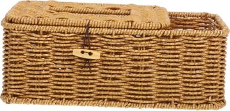 Cabilock Taschentuchbox Aus Rattanimitat Gewebte Aufbewahrungsbox Für Taschentuch Haushaltsbedarf Multifunktionales Schreibtisch-Organizer Für Schlafzimmer Woh