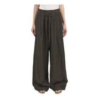 Andrea Ya'aqov Weite Hose aus Viskose und Leinen - - Trousers - Damen - Braun - XS