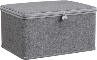 Generico Eoixuqba Boite Rangement Verrouillable, 30x20x14cm Boite De Rangement En Tissu Avec Couvercle, Boites Rangements Vetement Empilable, Caisse Rangements
