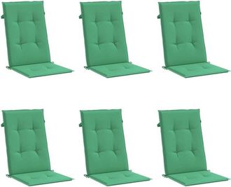 vidaXL Vidaxl - Coussins de chaise de jardin &agrave; dossier haut lot de 6 vert tissu
